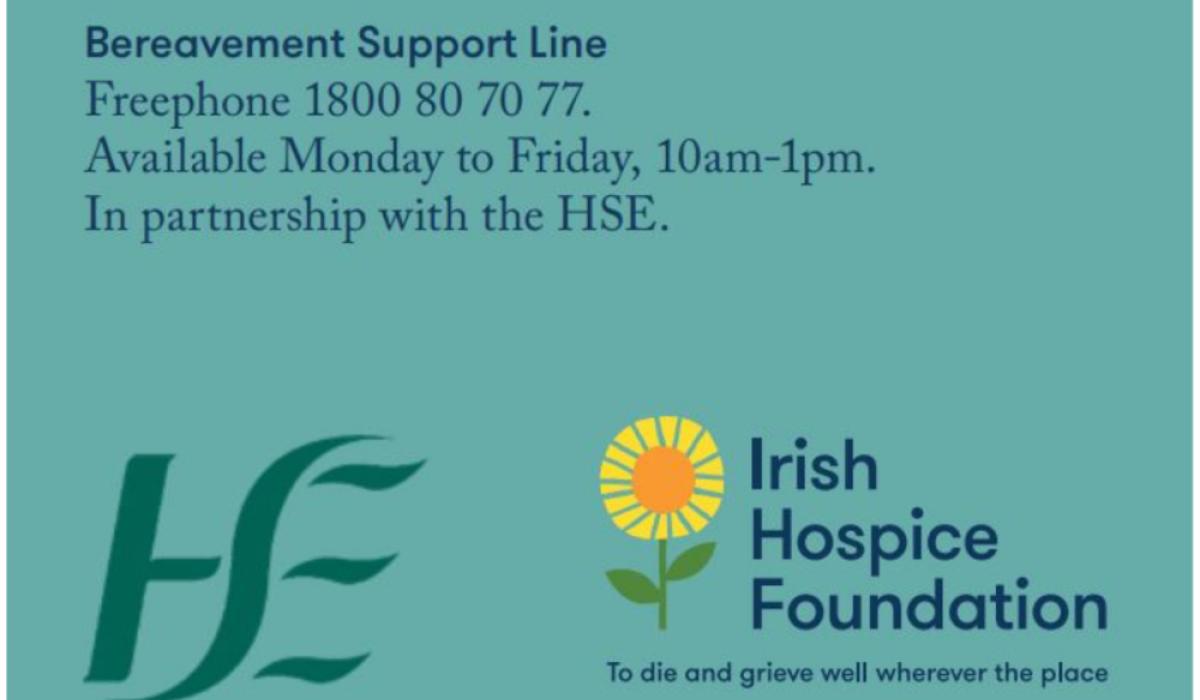 Irish Hospice Foundation Freephone Bereavement Support service runs every Monday to Friday ...
