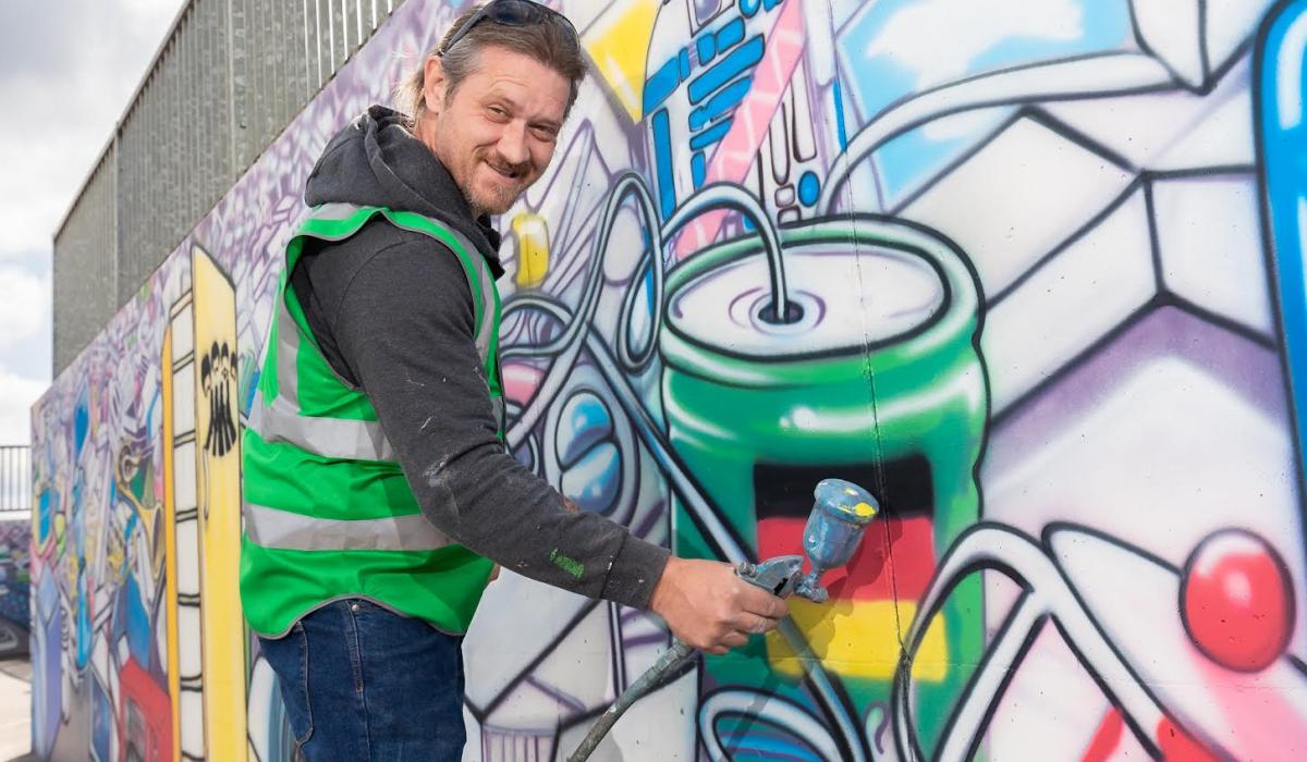 Colour all the way at Offaly recycling company with vibrant new wall ...