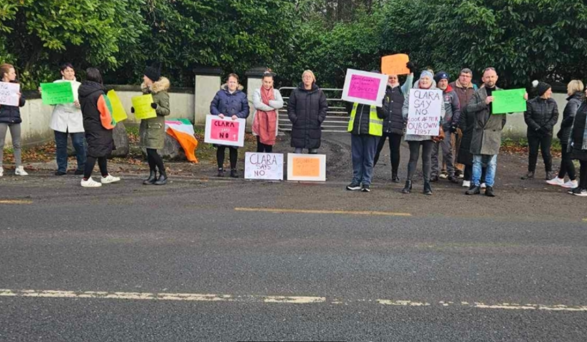 Protest underway in Offaly against potential use of listed building as ...