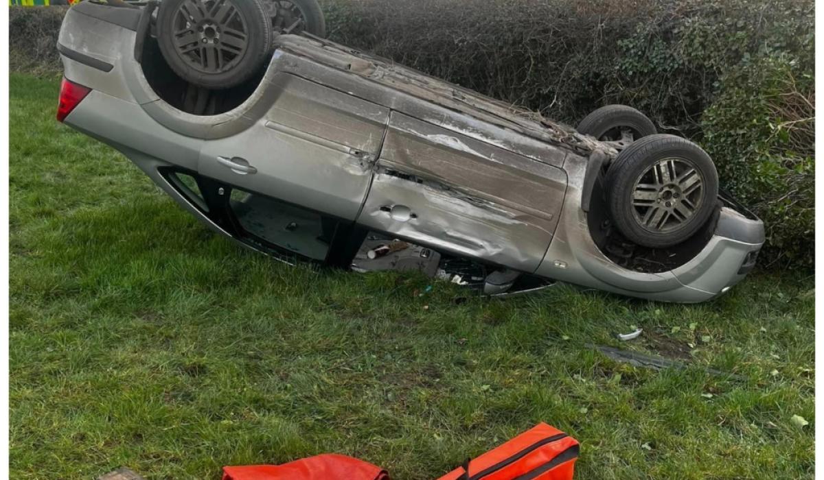 Motorist hospitalised after car ends up in field after accident in the ...