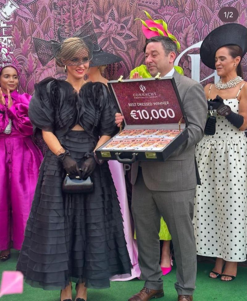 Stylish Offaly woman wins Best Dressed Lady and massive cash prize on Ladies Day at Galway Races ...