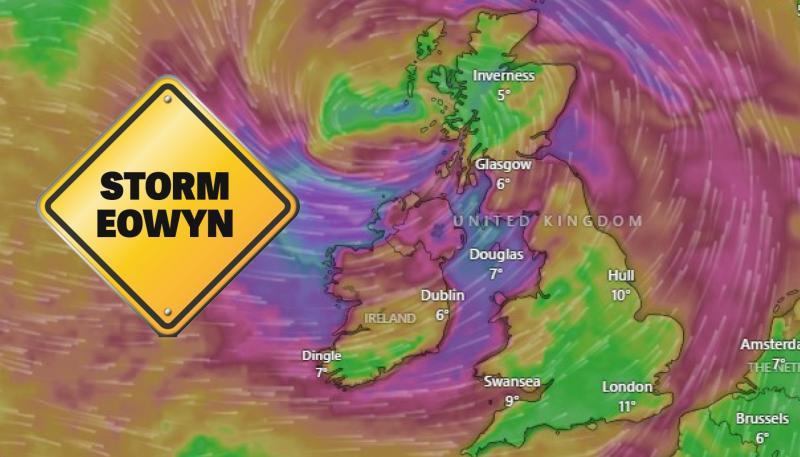 LIVE: When do Red Warnings issued for Storm Eowyn by Met Eireann end as record winds hit Ireland ...