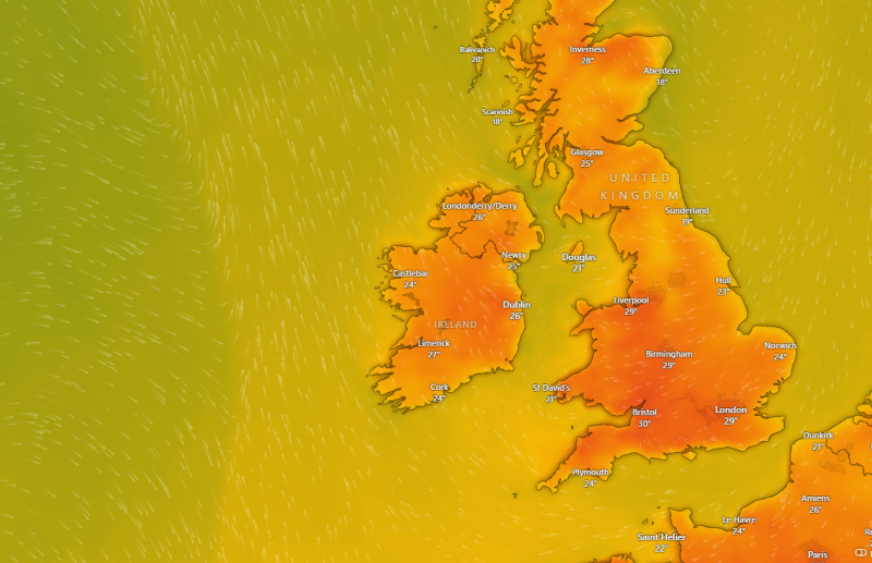 HEAT WAVE TRACKER: Track how hot it will be amid Met Éireann's High ...
