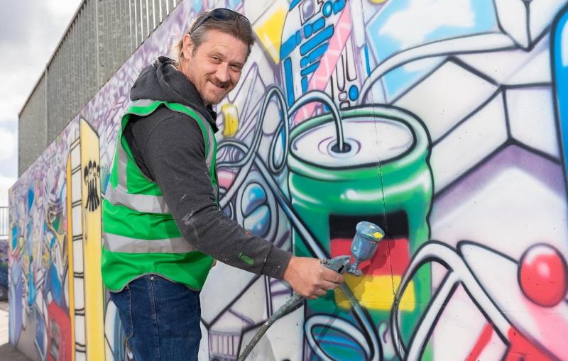 Colour all the way at Offaly recycling company with vibrant new wall ...