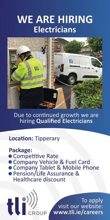 JOB ALERT: TLI Group seek Qualified Electricians in Tipperary ...