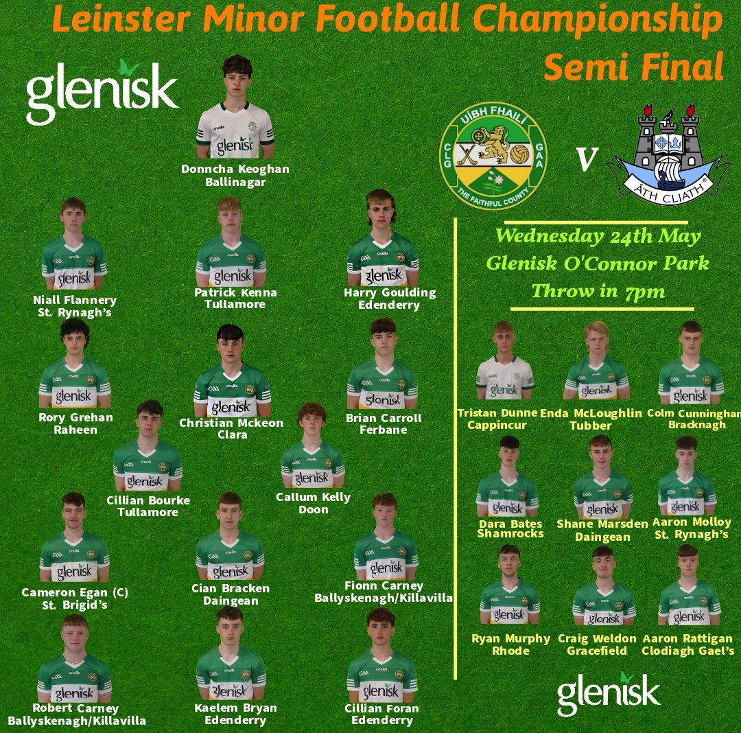 Offaly team announced for this evening's Leinster Minor Football semi ...