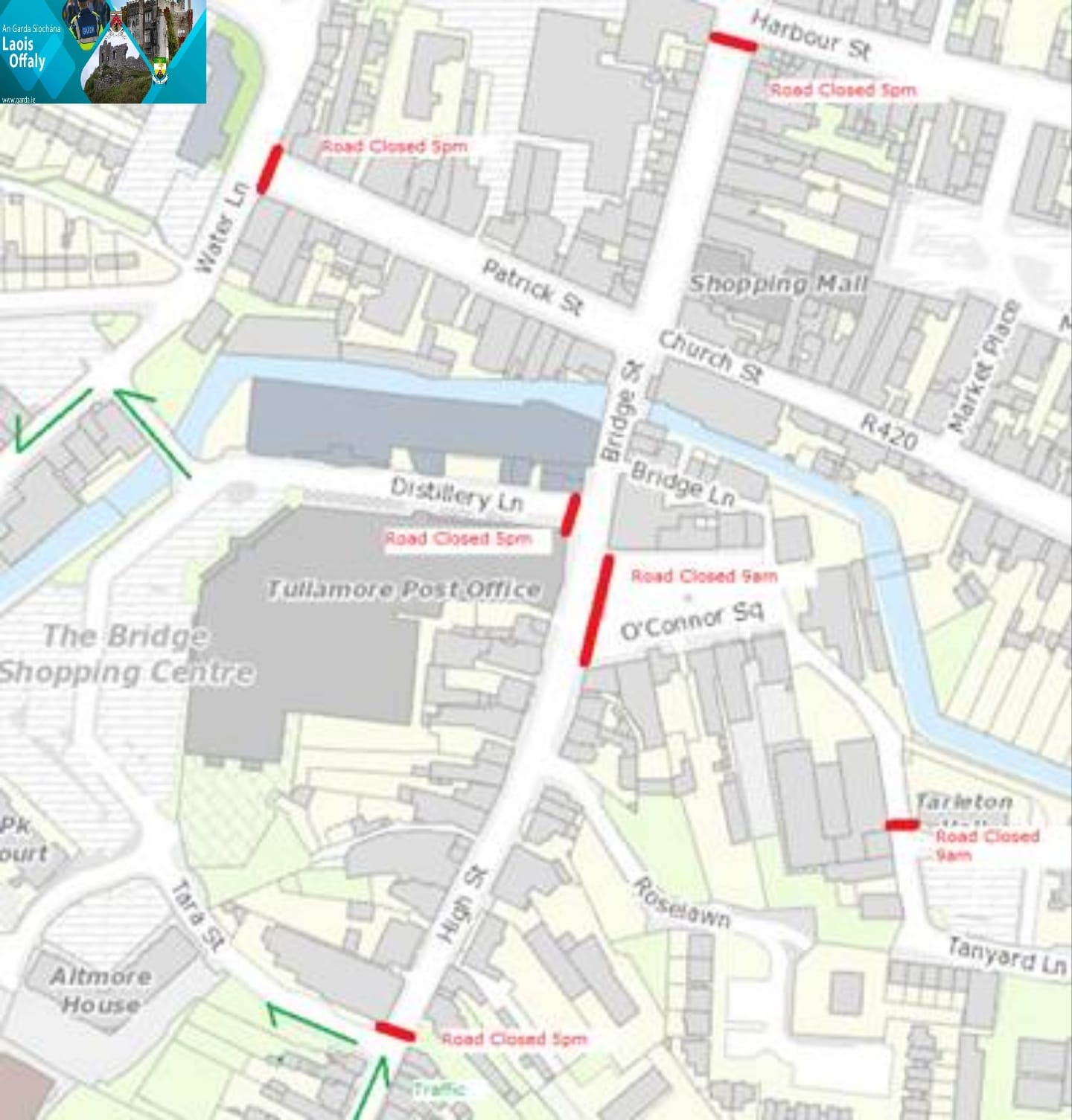 Road closures and parking restrictions in place in Tullamore today as ...
