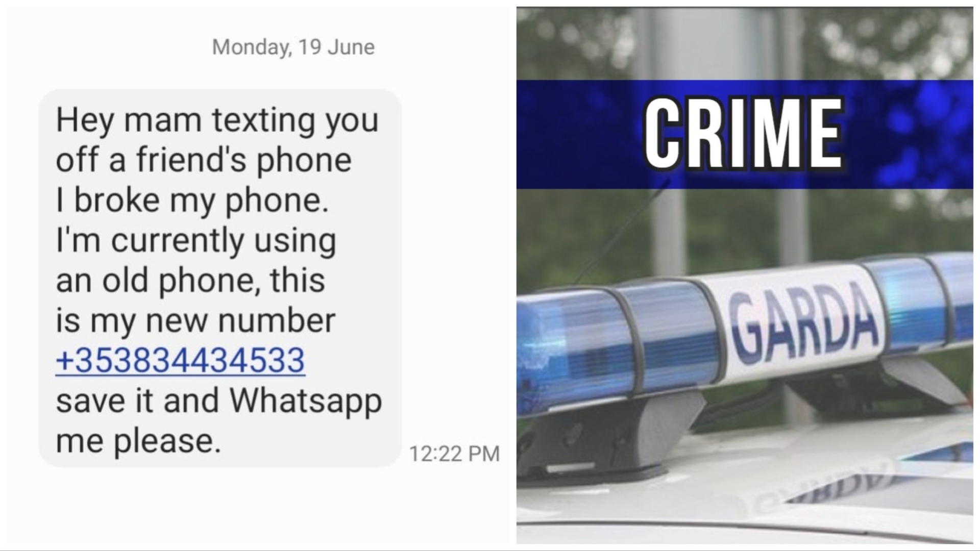 SCAM ALERT: Gardaí in the Midlands issue warning over 'hey mam' text ...